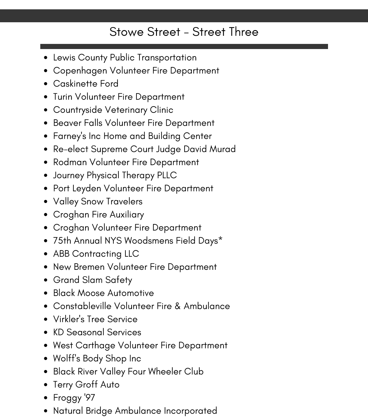 2022 Official Lewis County Fair Parade Lineup