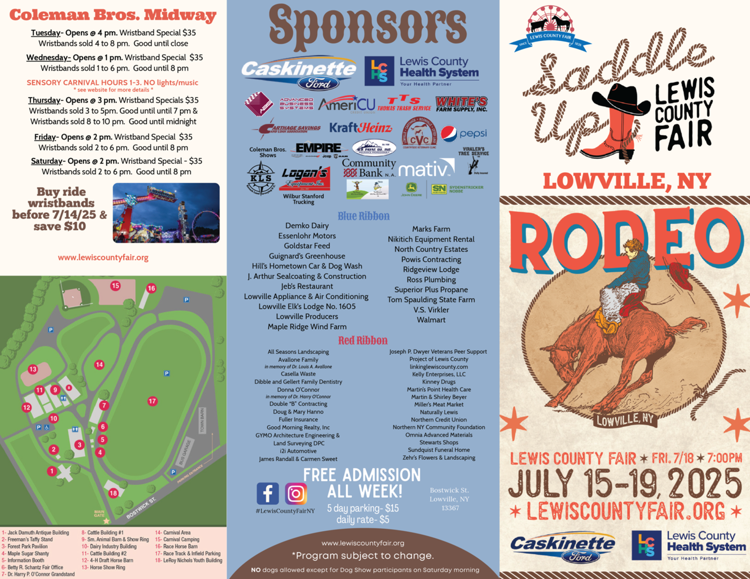 2025 Lewis County Fair Schedule of Events Brochure