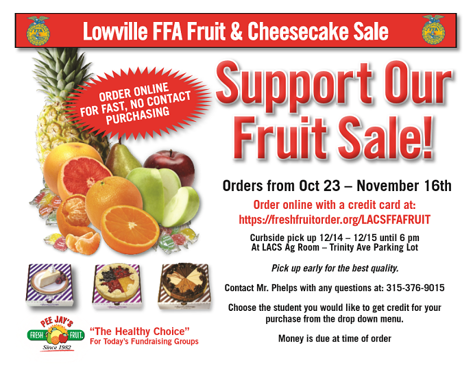 Orders Now Being Accepted for Lowville FFA's Annual Fruit and ...